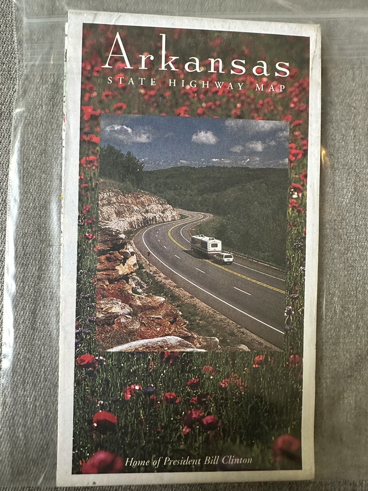 Arkansas State Road Map Color Travel Highway Maps Places of Interest | eBay