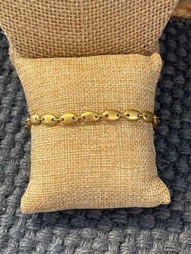 Nine West Matte gold tone bracelet chain link lobster clasp 7" long ...