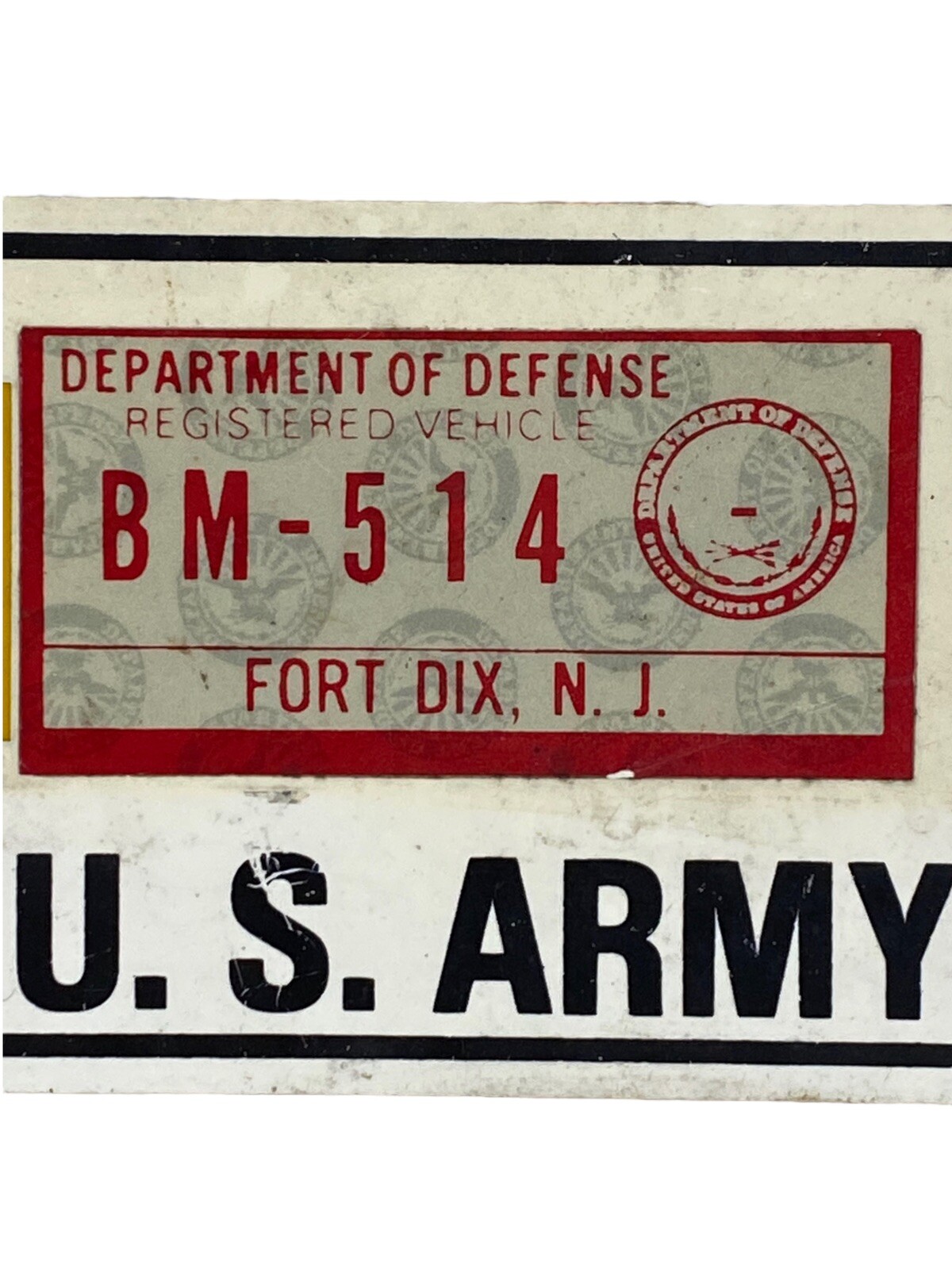 US Army FORT DIX N.J. Air Force Mobility Command License Plate | eBay