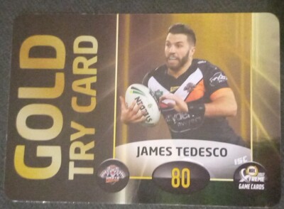 2017 Nrl Xtreme Gold Try Card James Tedesco Wests Tigers | eBay Australia