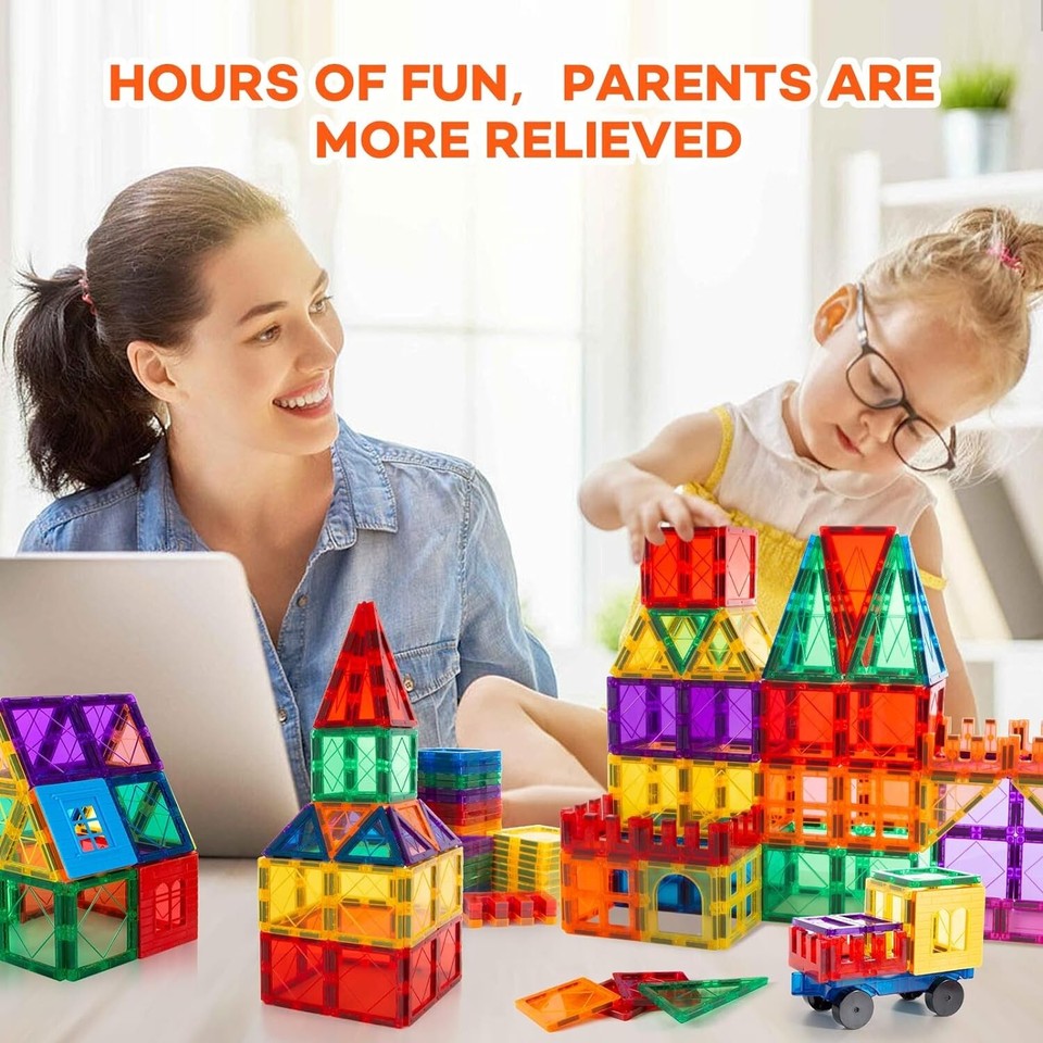 3D Set Magnet Toys Tiles Clear Colors Magnetic Building Toy Magnet ...