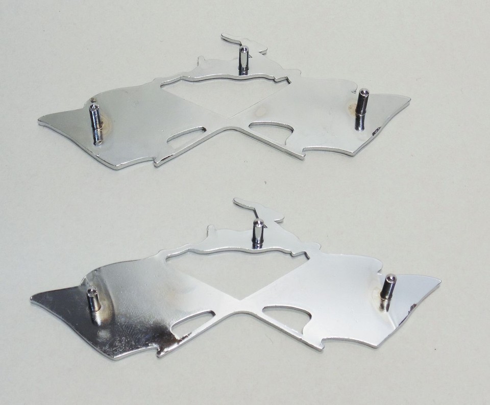 58 1958 Chevy Impala Rear Side Quarter Panel Trim Cross Flags Emblems ...