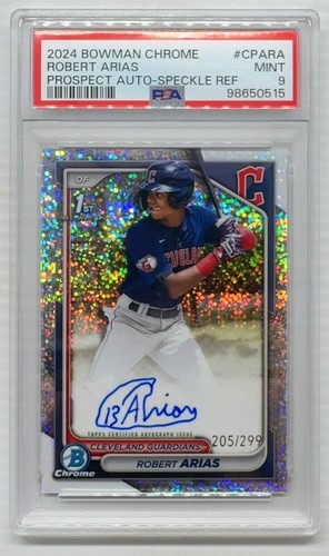 2024 Bowman Chrome Robert Arias 1st Prospect Speckle Refractor Auto ...