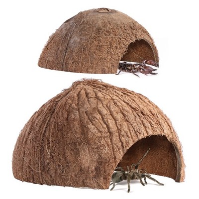 Pet Hide House Turtle Habitat Coconut for Reptiles Lizard Hideout | eBay