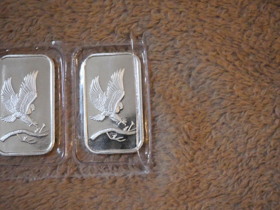 (5) 1 oz .999 Fine Silver Bars from SilverTowne Minting in mint ...