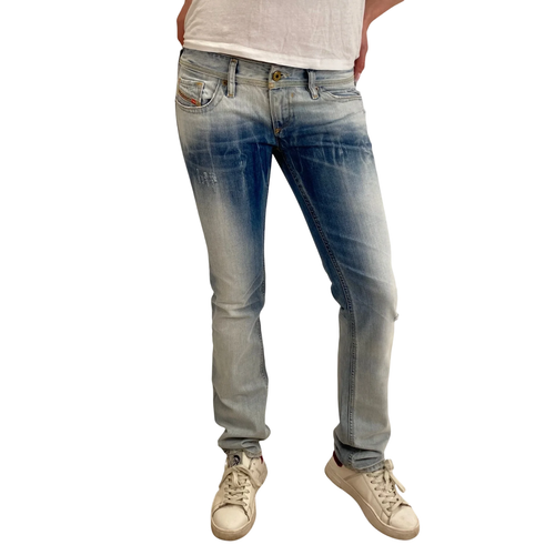 DIESEL Lowky 0812B Women Jeans W25/L32 Regular Slim Straight Low Waist ...
