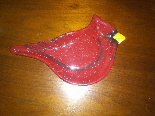 Red Cardinal Bird Spoon Rest Holder * Stoneware By Cracker Barrel ...
