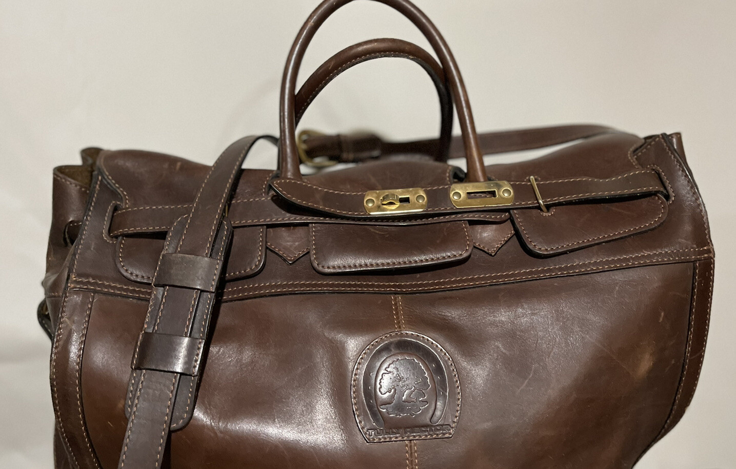 Tully Rector Leather Chocolate Brown Large Overnight … - Gem