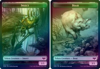MTG Innistrad: Crimson Vow - Insect 1/1 & Boar 3/1 [Token] (Foil ...
