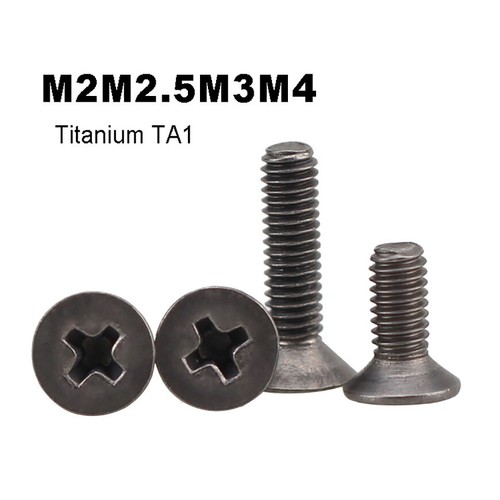 Titanium TA1 M2 M2.5 M3 M4 Countersunk Phillips Drive Flat Head Machine ...