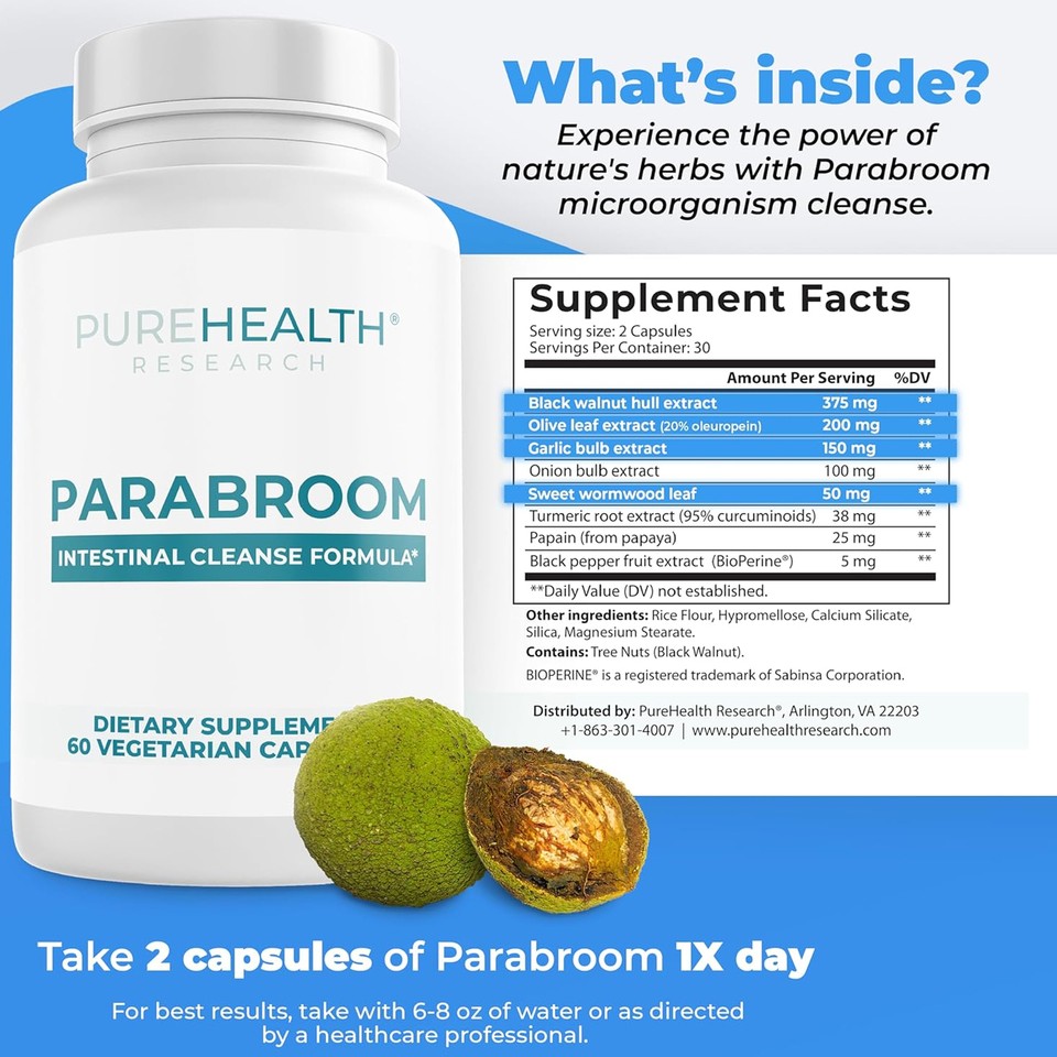 PureHealth Research Parabroom - Cleanse Formula - Wormwood, Black ...