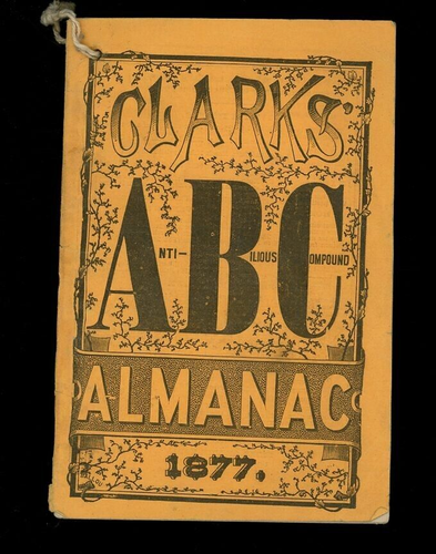 RC Clark Chemist Cleveland Ohio 1877 Clarks ABC Almanac | eBay