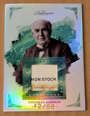 2023 Bellissimo Edition Thomas Edison Green Relic Card 12/50 Made | eBay