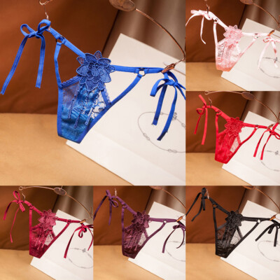 Sexy Thong G-String Lace Tie Side Lingerie Panties Knickers Womans One ...