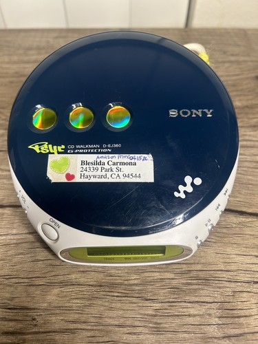 Sony D-EJ360 Navy Blue CD Walkman PSYC G-Protection Portable Player ...