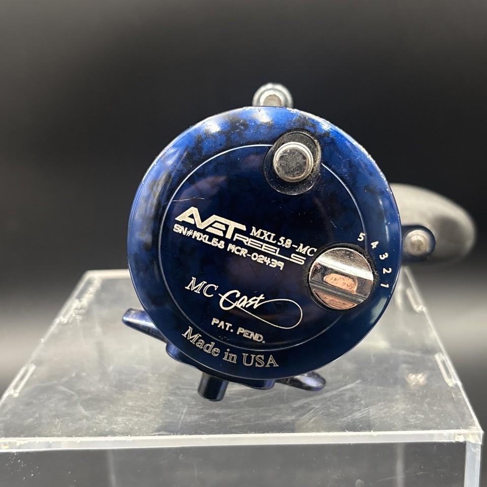 Avet Reels LX 5.8 MC (Blue) Lever Single Speed Reel W/ Glide Plate ...