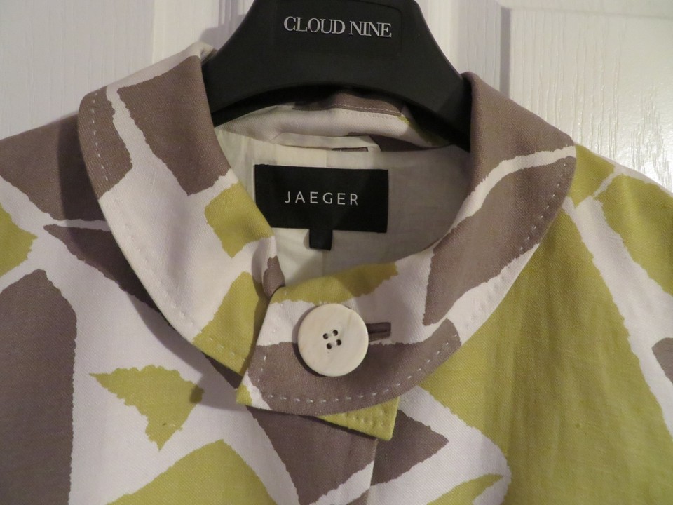 JAEGER 52% Linen 48% Silk Short Swing Jacket Size UK 10 Lined | eBay UK