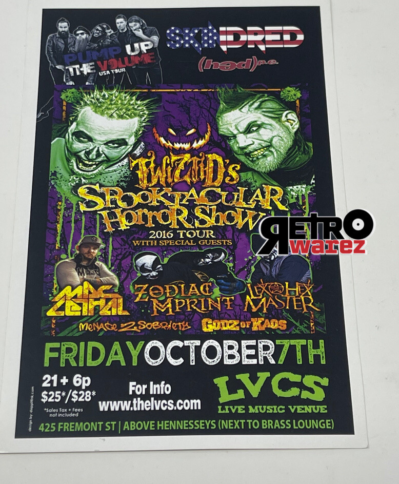Twiztid Spooktacular Horror Show Promo Card Flyer 4x6” Mac Lethal (hed ...