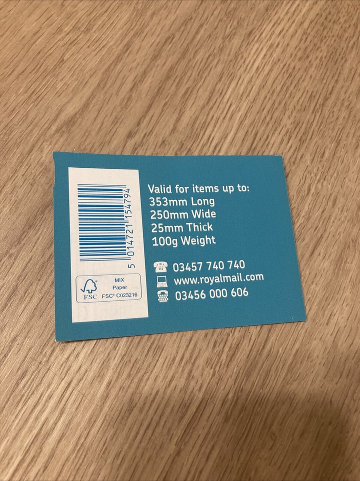 Royal Mail 1st Class Large Letter Stamps x4 Barcoded Genuine Self ...