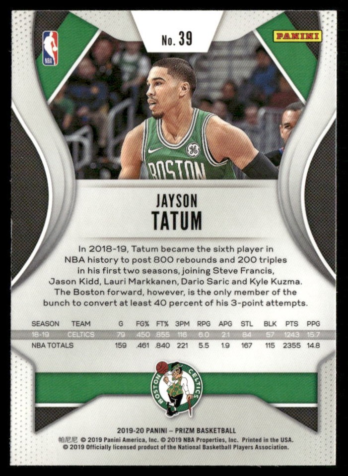 2019-20 Panini Prizm Jayson Tatum | eBay