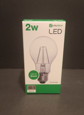 NEW Light Bulb LED Color Green 2W - 25W Eq Utilitech Standard Base A19 ...