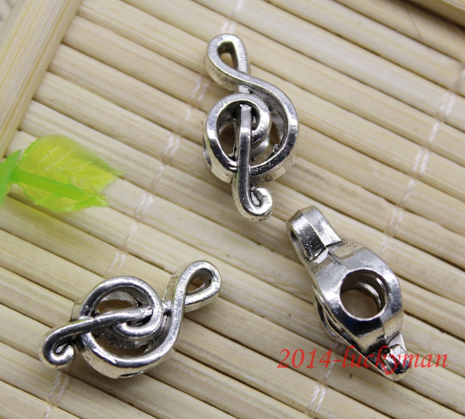 20/60pcs retro Jewelry Making music note alloy charms beads for DIY ...