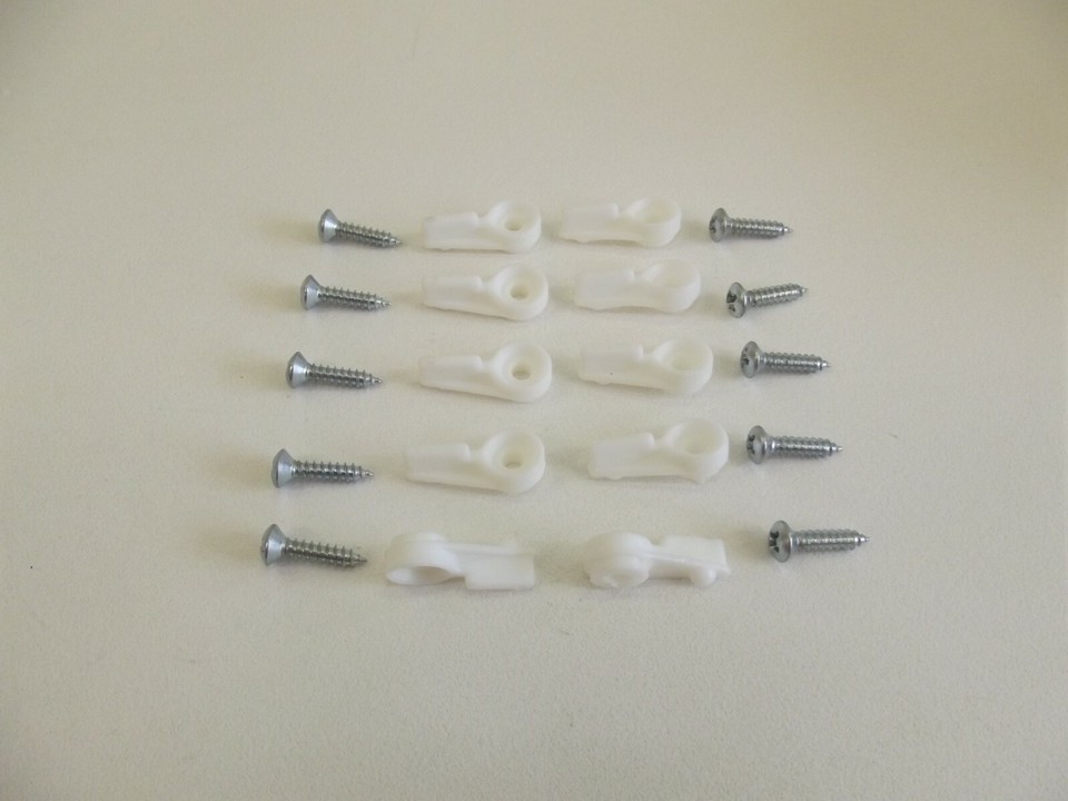 10 Window Screen Storm Clips & Screws Nylon Plastic Sash White Holder ...