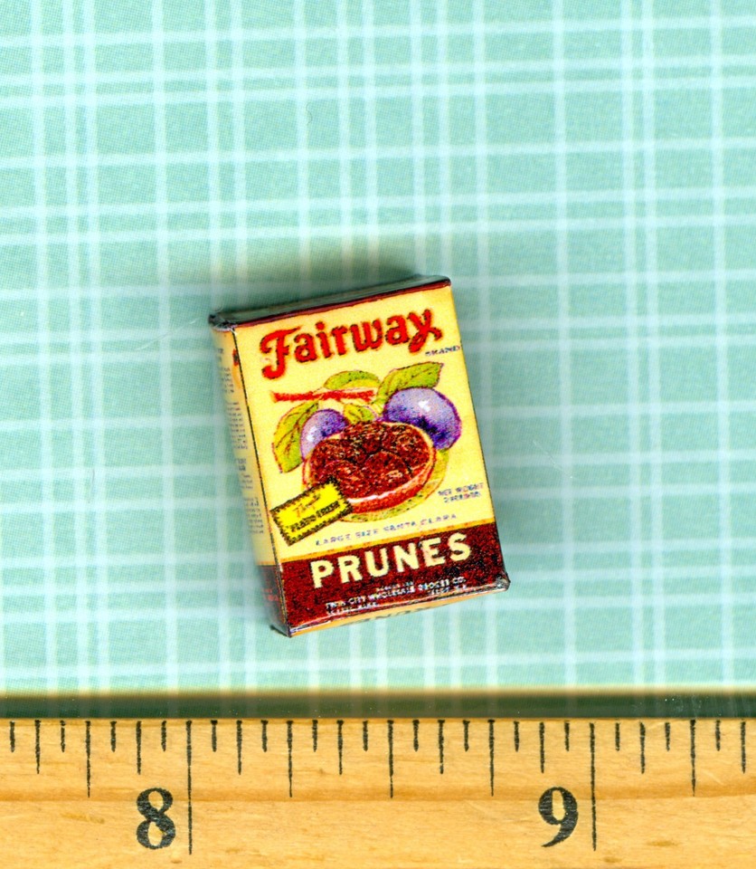 DOLLHOUSE Miniature Dried Prunes Box | eBay