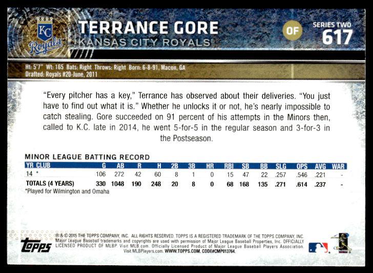2015 Topps #617 Terrance Gore Rainbow Foil | eBay