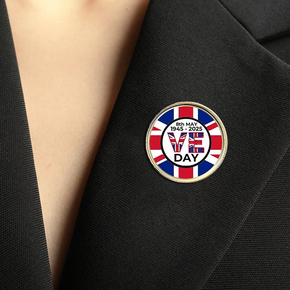 VE Day 80th Anniversary Pin Badge VE Day 1945-2025 Lapel Pin Badge ...
