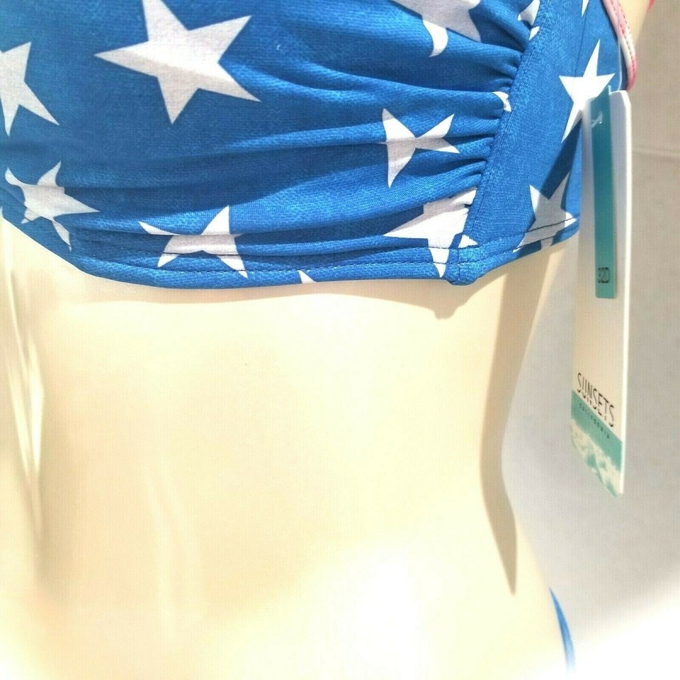 Sunsets Icon Twist Swim Suit Born Free /4th Of July Top Size 40E/38F ...