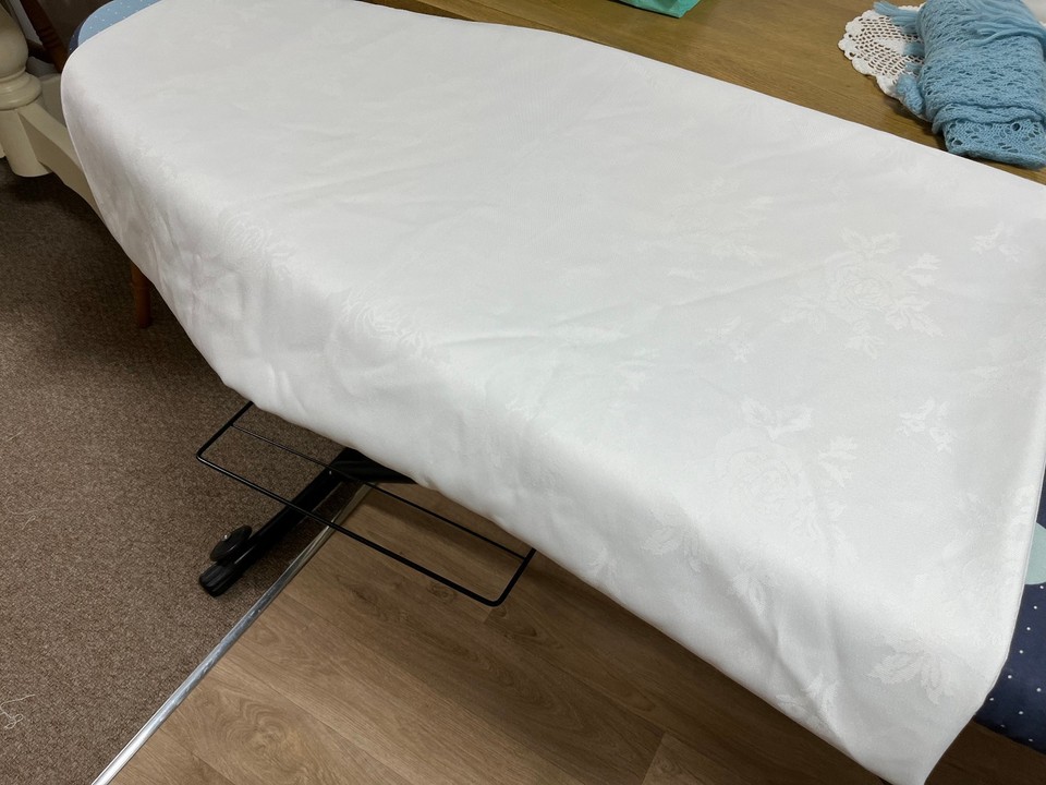 Large White Rose Damask Pattern Tablecloth 86"x 70" | eBay UK