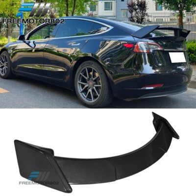 Fits 17-25 Tesla Model 3 GT Style ABS Trunk Spoiler Wing Lid Carbon ...