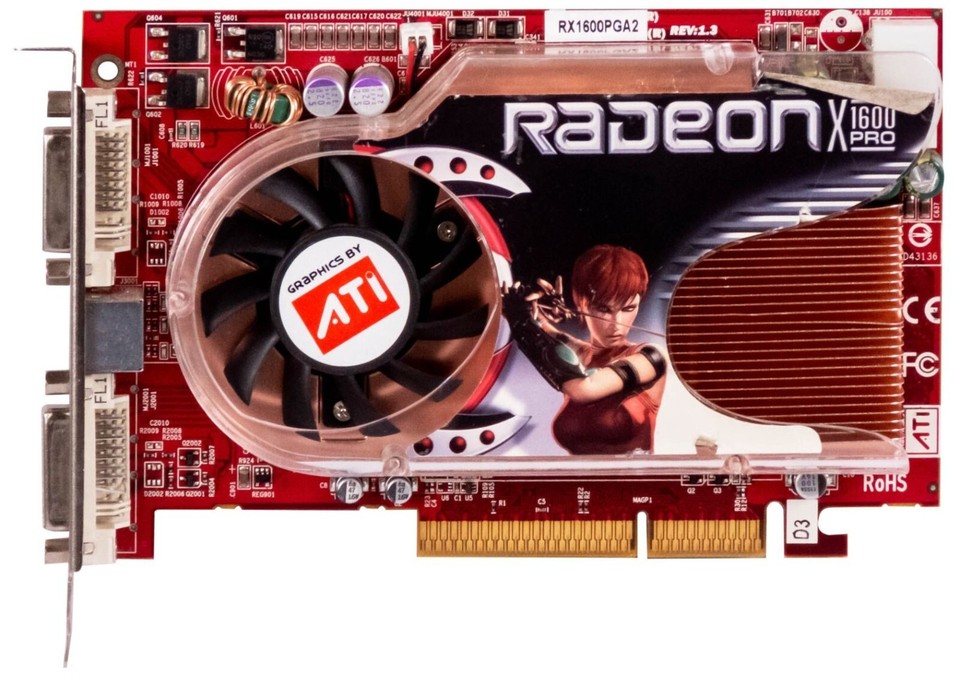 Graphic Card Gecube Ati Radeon X1600 Pro 256MB RX1600PGA2-D3 AGP 128 ...