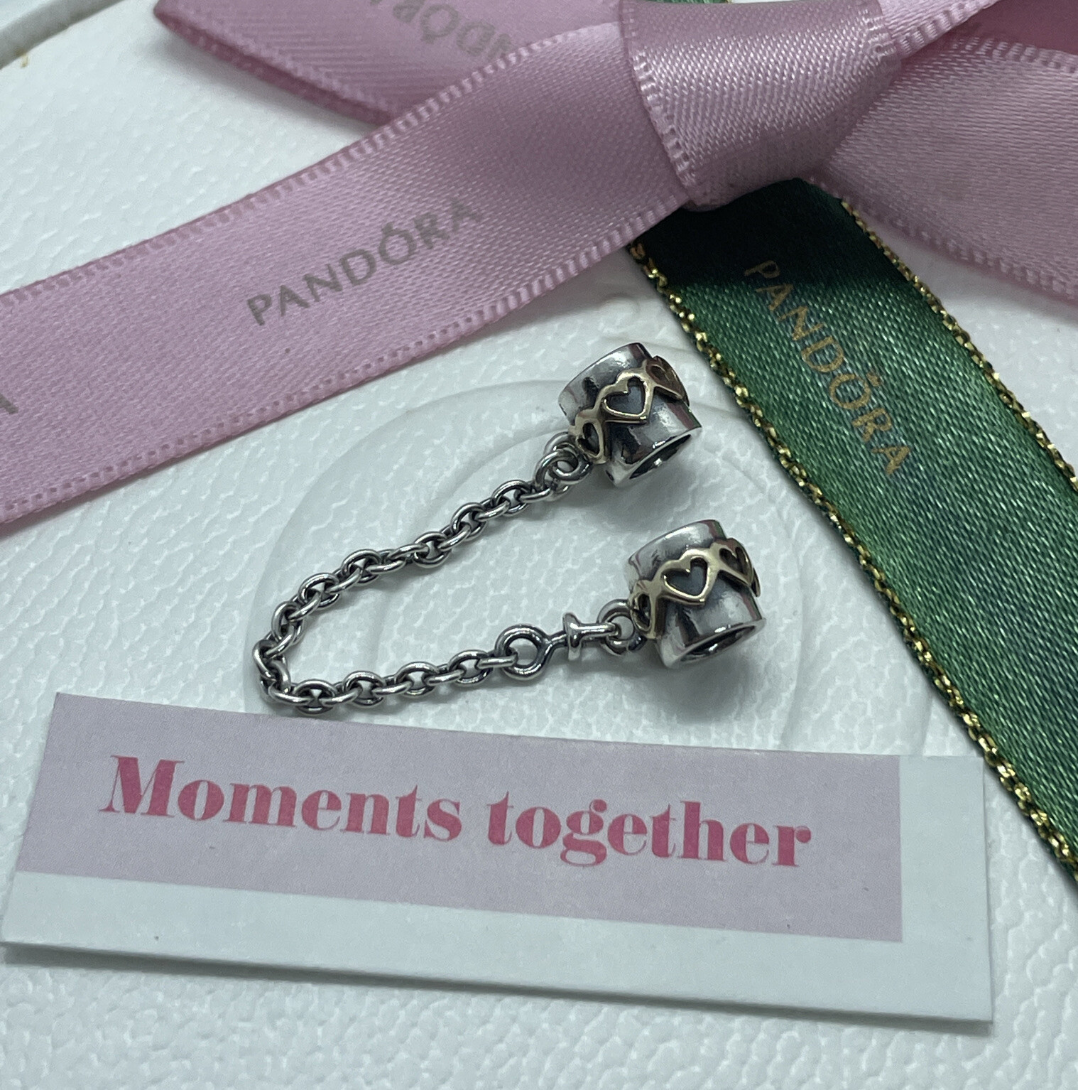 PANDORA Logo Clip on Safety Chain - 792057CZ-05 for sale online | eBay