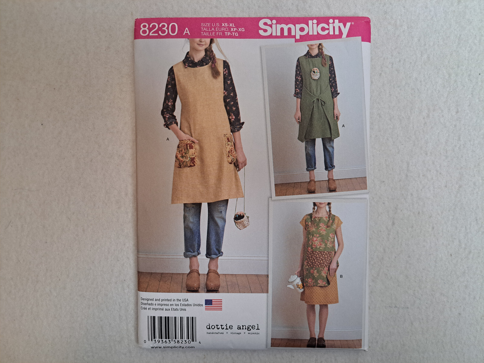 Simplicity 8230 Misses Dottie Angel Apron Dress Tabard Frock Sewing ...