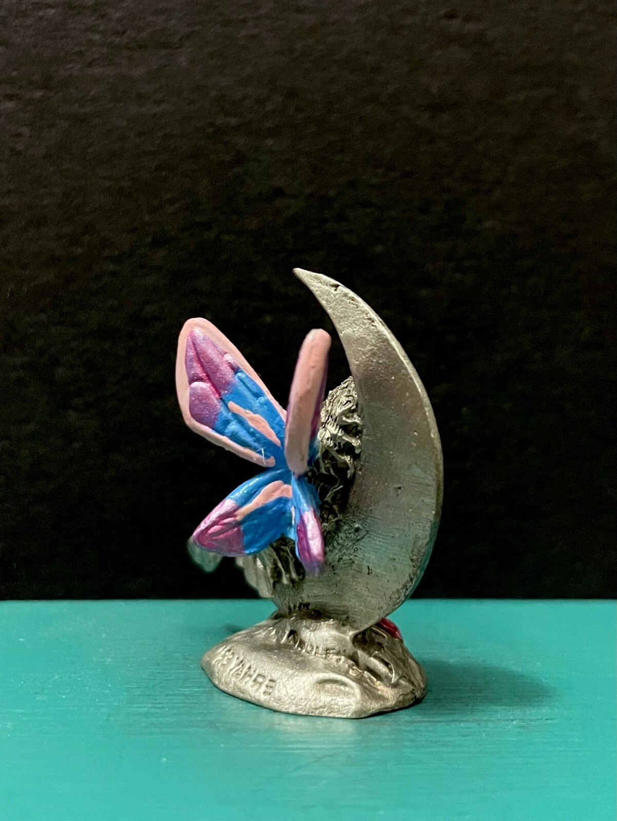 93 Yahre Gallo Pewter Fairy Nymph Pixie Crescent Moon Diorama Miniature ...