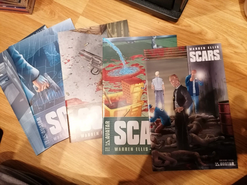 US comic x 5 Warren Ellis Scars 1, 2, 3, 4 plus 4B alt cover 2002 ...