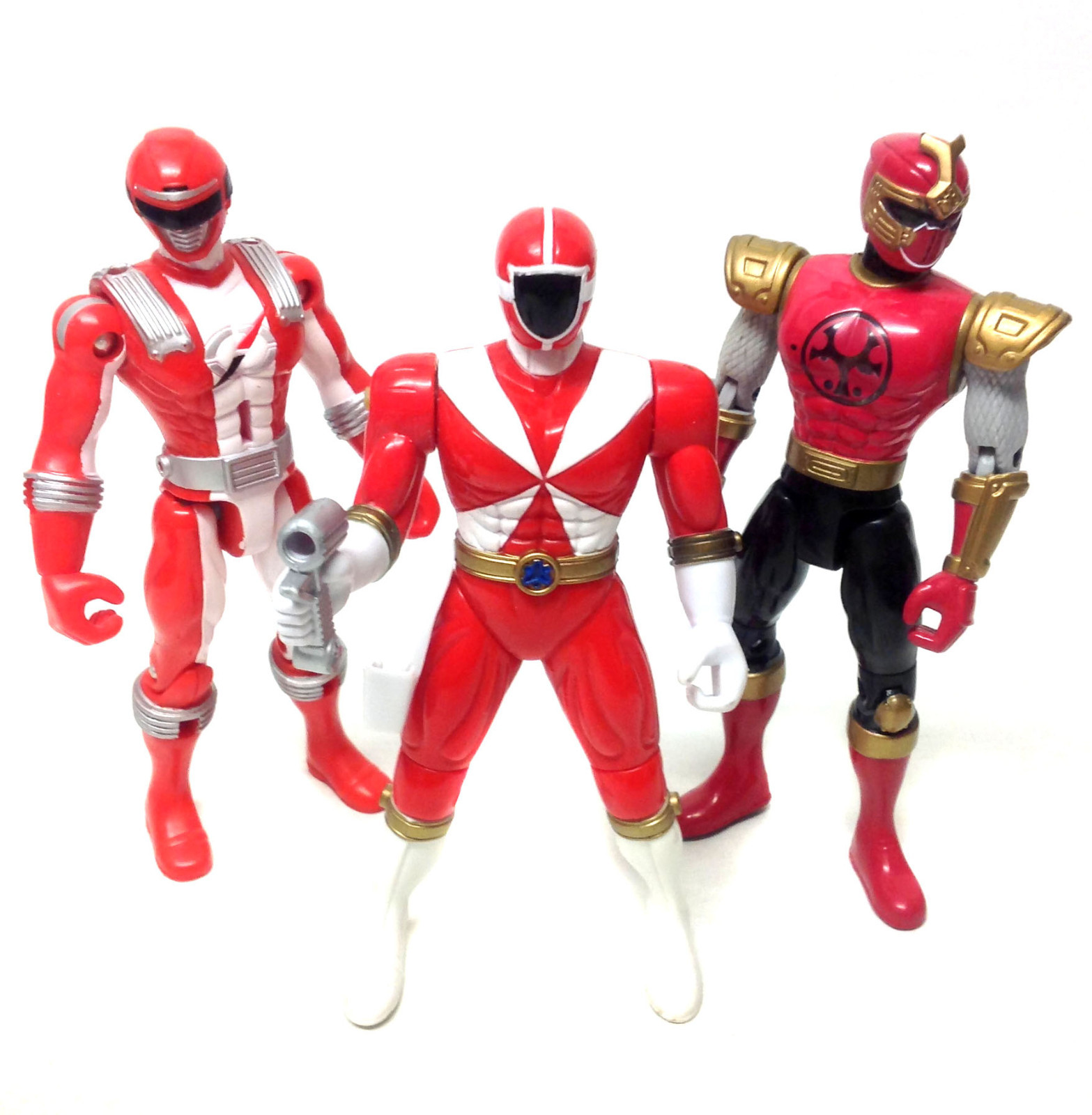 Morphin Power Rangers RED RANGER toy action 5 inch figures lot set of 3 ...
