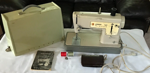 Vintage Portable SINGER STYLIST Zig-Zag Model 457 SEWING MACHINE w ...