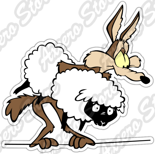 Wiley Coyote Roadrunner Road Runner Cartoon Car Bumper Vinyl Sticker ...