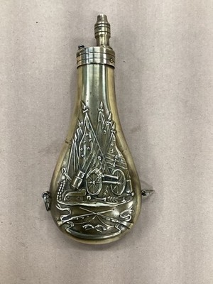 Vintage Brass Gun Powder Flask | eBay