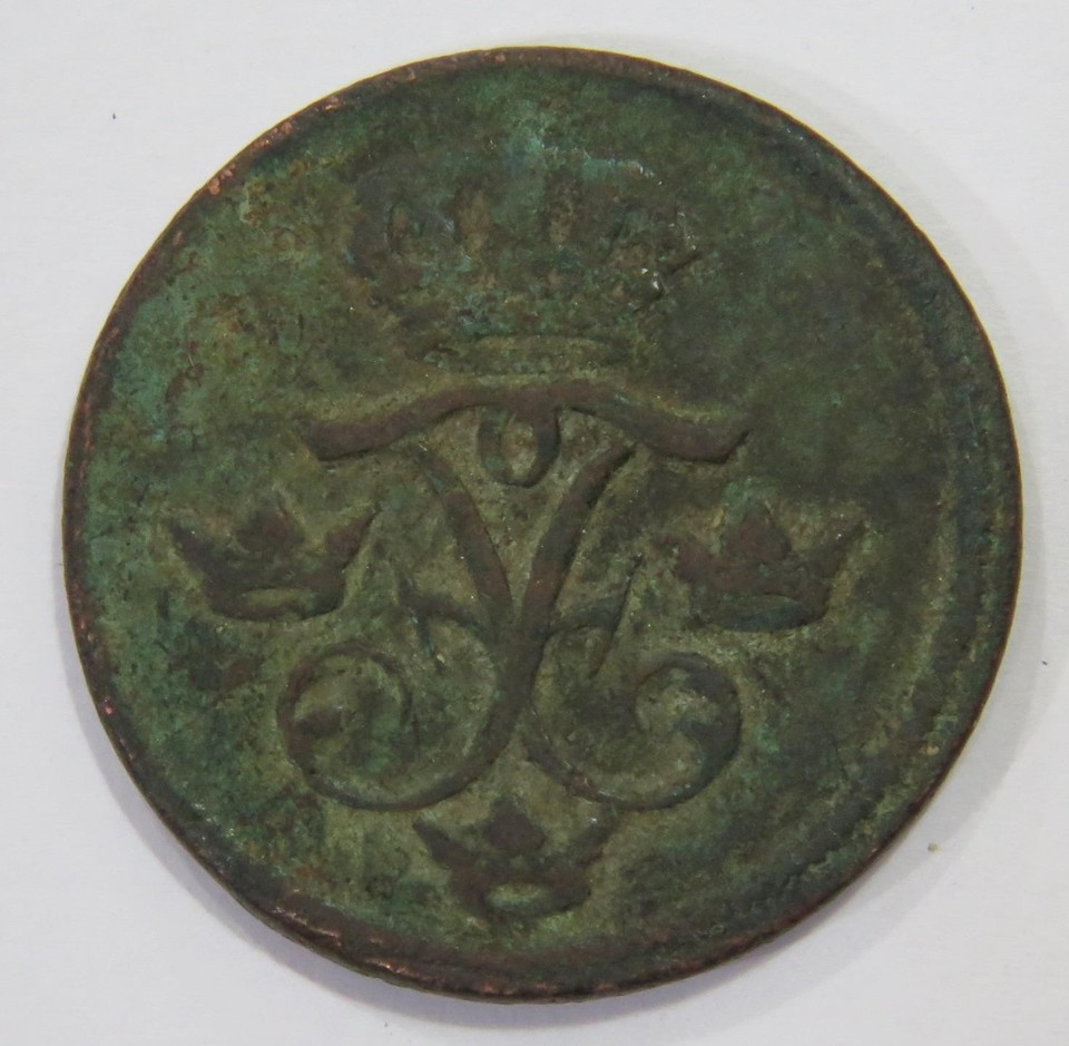SWEDEN 1741 1 ORE SILVERMYNT CROWNED MONOGRAM KING FREDERICK I WORLD ...