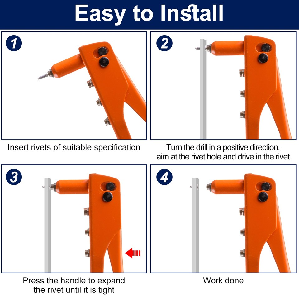 100Pcs 5/32"x1/2" Aluminum Blind Rivets, Dome Head Long Split Rivets ...