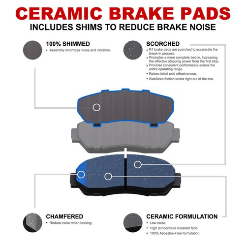 R1 Concepts Front Rear Brake Rotor Ceramic Brake Pads And Hardware | eBay