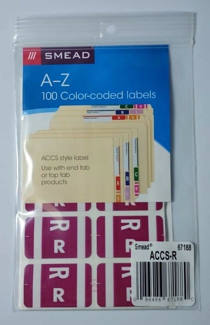 Smead Smd-67188 Alphaz Accs Color Coded Alphabetic Label - 1" Width X 1 ...