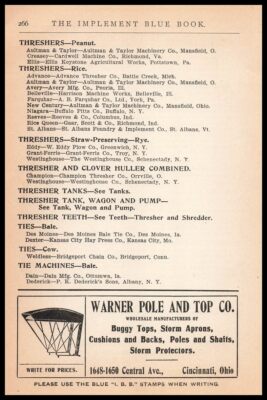 1907 Warner Pole & Top Cincinnati Ohio Buggy Tops Storm Aprons Vintage ...