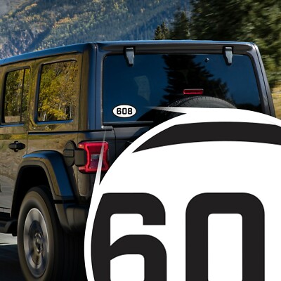 Wisconsin Area Code 608 Stickers | 5x3-Inches | Laminated UV Protected ...