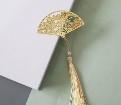 New Metal Fan Bookmark with Dangling Tassel (Version 42) | eBay