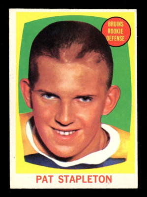 1961-62 TOPPS NHL HOCKEY #18 Pat Stapleton Rookie EX CHICAGO BLACK ...